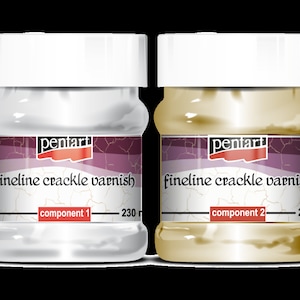 Pentart, Fineline Crackle Varnish, 2 Component Set, Crackle Medium, 2 ...