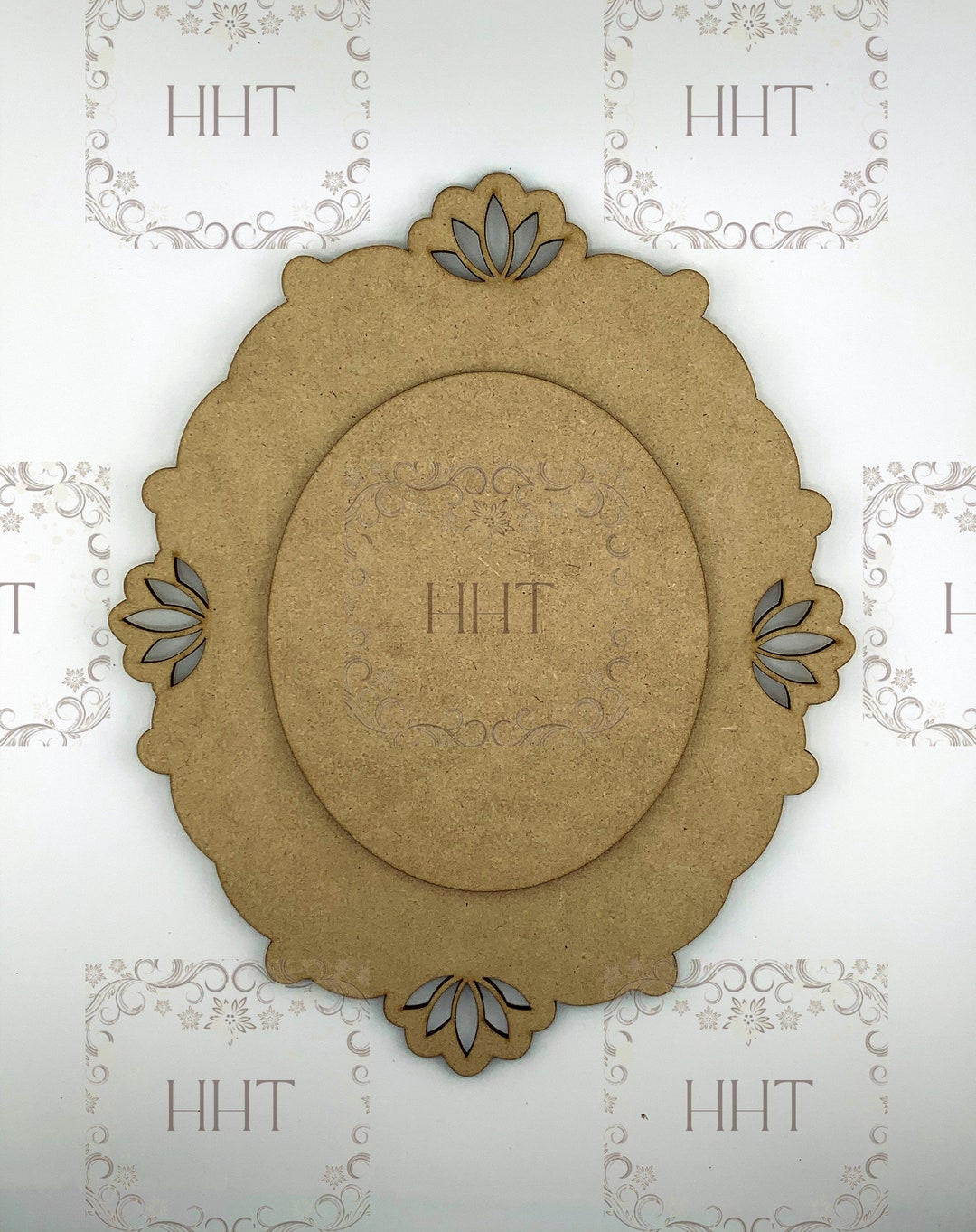 Laser Cut MDF Vintage Style Wood Base and Overlay Panel 2 Pc - Etsy