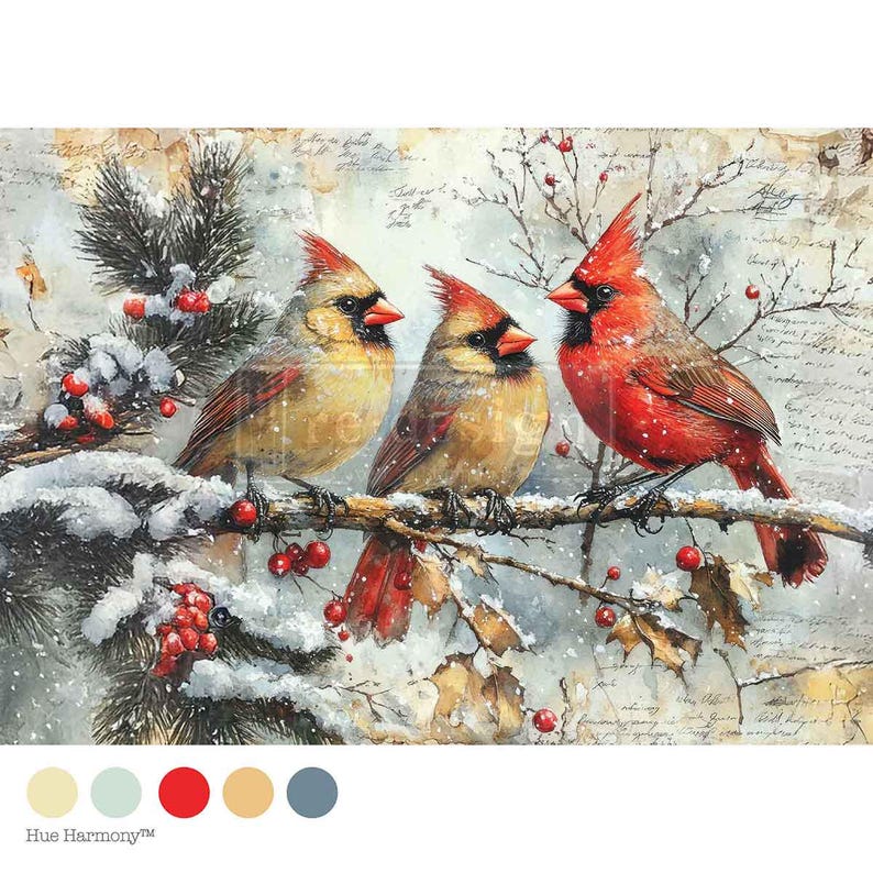 Re-design With Prima, Decoupage Fiber Paper, Christmas, Crimson Noel ...