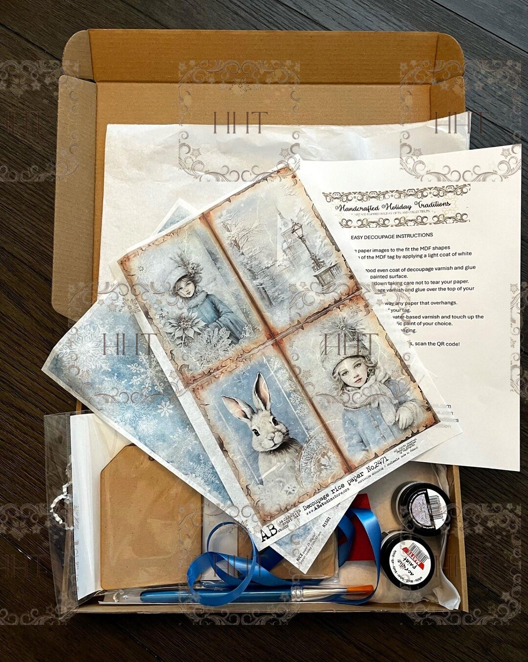 Laser Cut MDF, Set 4 Gift Tags, Decoupage Project Box, Beginners ...