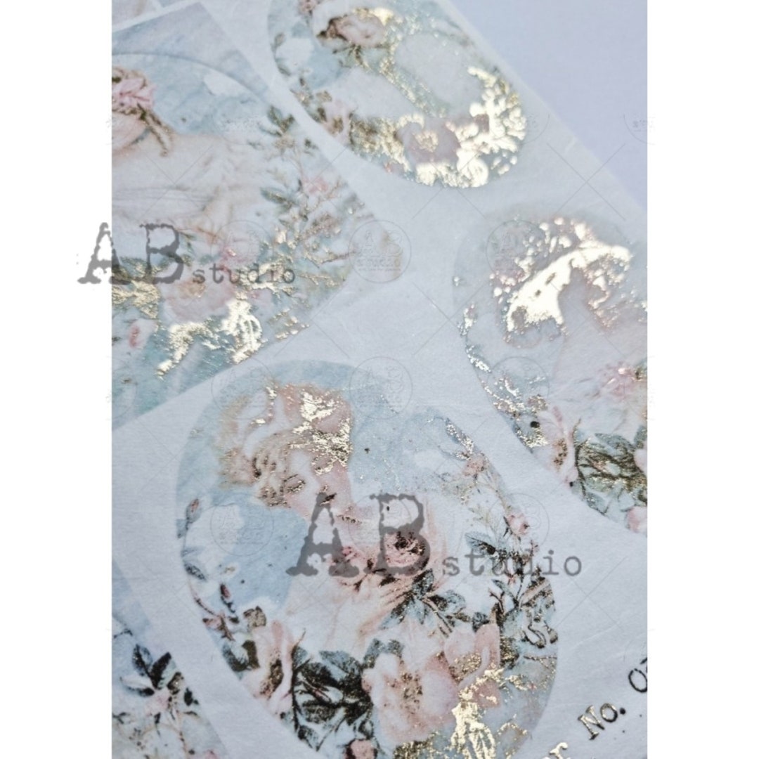 AB Studio, Rice Paper, Vintage Ladies, Ovals, Gold, Gilded, A4, 1028, A4, 8.27 X 11.69 ...