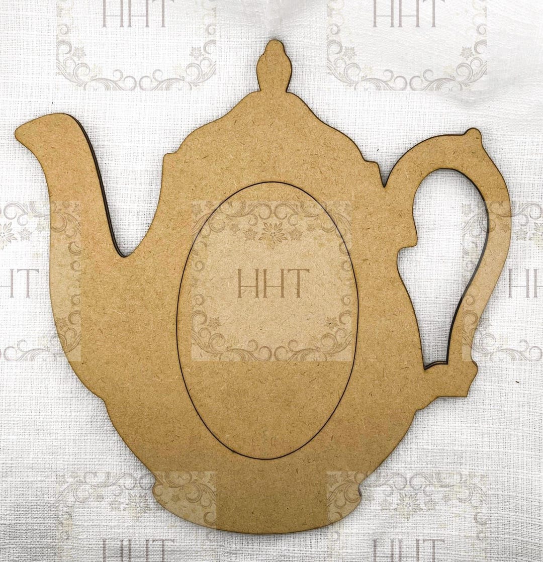 Laser Cut MDF, Vintage Style, Teapot, Plaque, Panel, Ornament, Blank ...