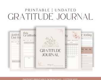 Gratitude Journal Printable Template Mindfulness Self Care Log Planner ...