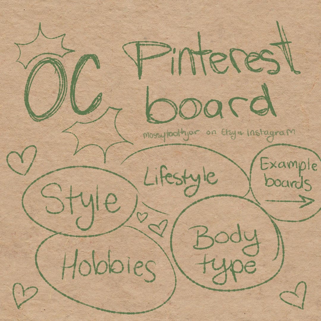 CUSTOM OC Pinterest Board - for Art Inspo, Vision Boarding, and Just ...