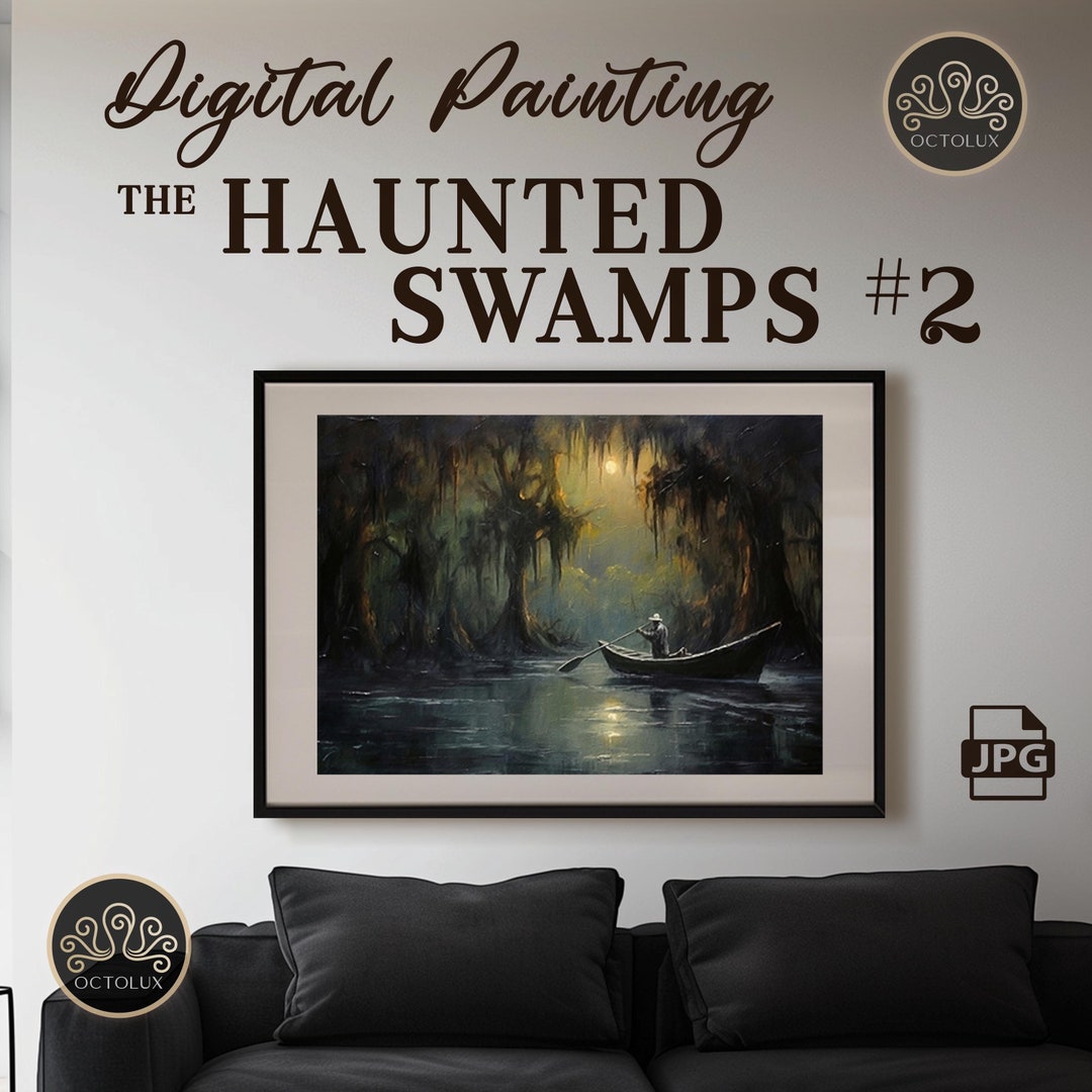 Haunted Swamp of the Bayou Scenic Print Digital Download Wall Décor of ...