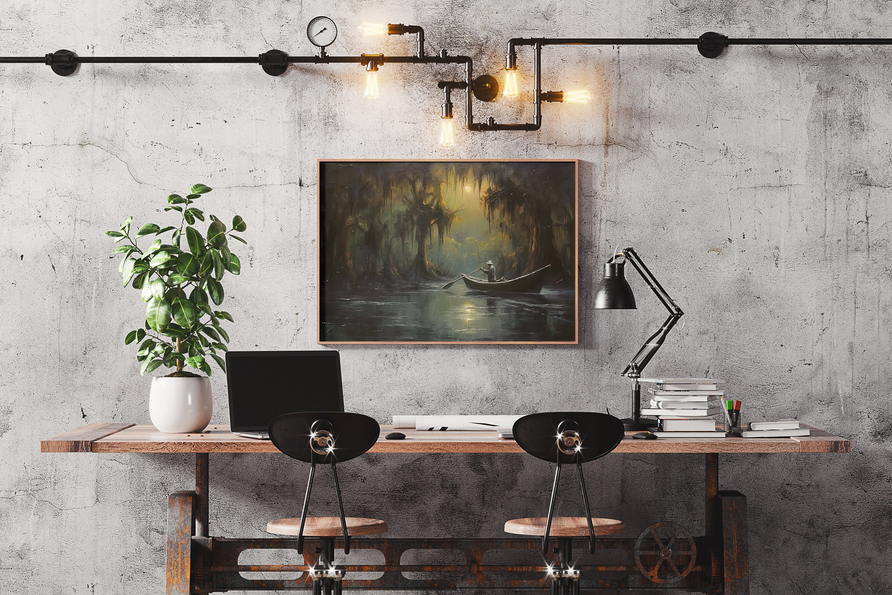 Haunted Swamp of the Bayou Scenic Print Digital Download Wall Décor of ...