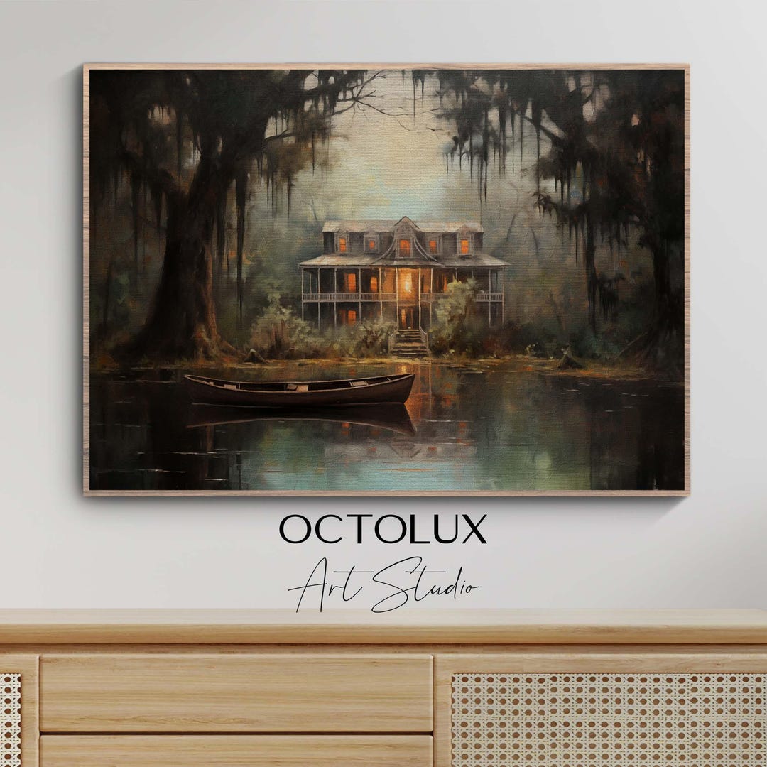 Bayou Lantern House Print: Louisiana Swamp, Southern Gothic Decor ...