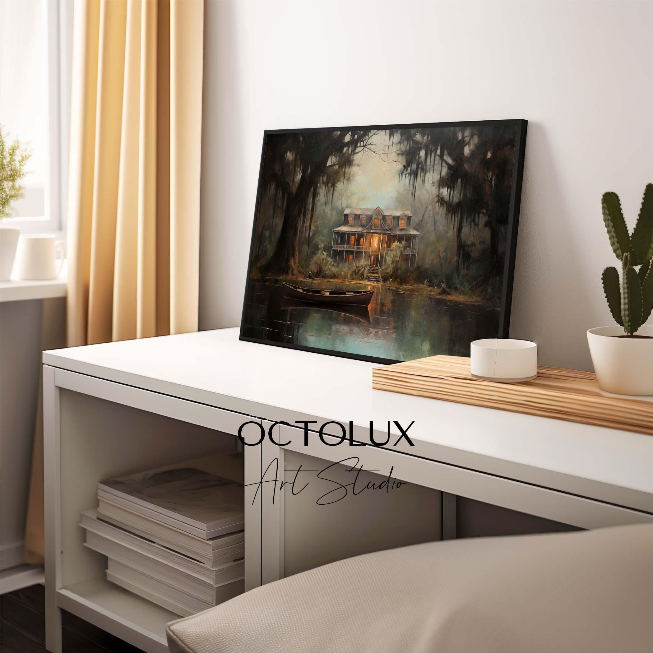 Bayou Lantern House Print: Louisiana Swamp, Southern Gothic Decor ...