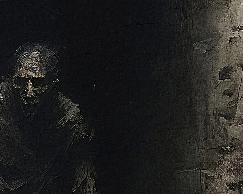 Vintage Style Halloween Art the Zombie Instant Art Printable Wall Decor ...