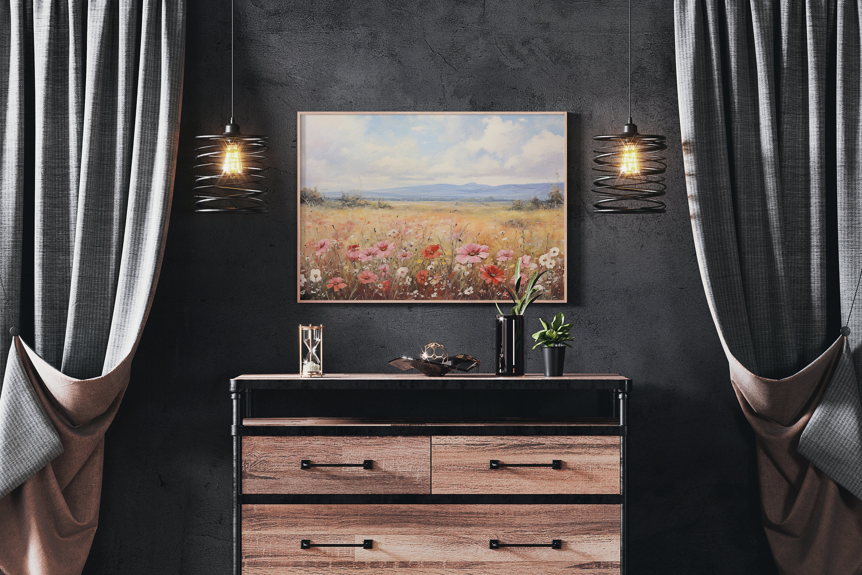 Printable Wildflower Digital Print Home Decor Wall Art Painting Vintage ...