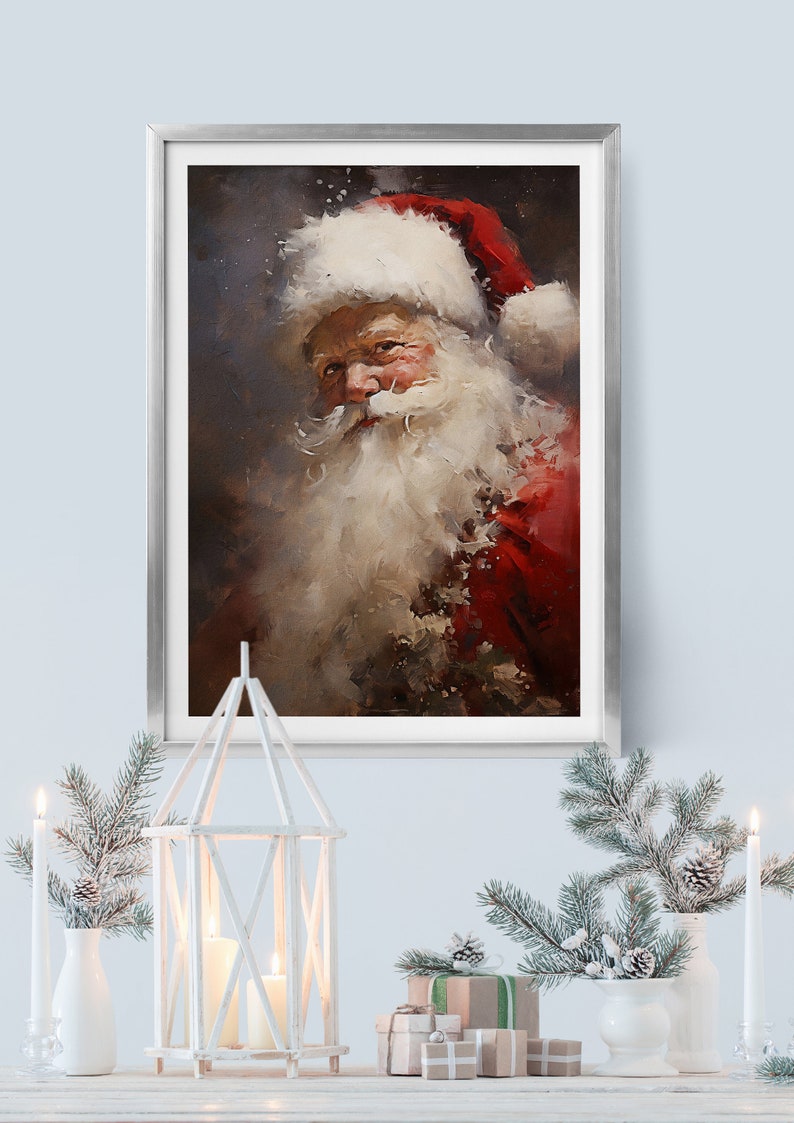 Vintage Style Christmas Portrait Santa Claus 05 Instant Art Printable ...
