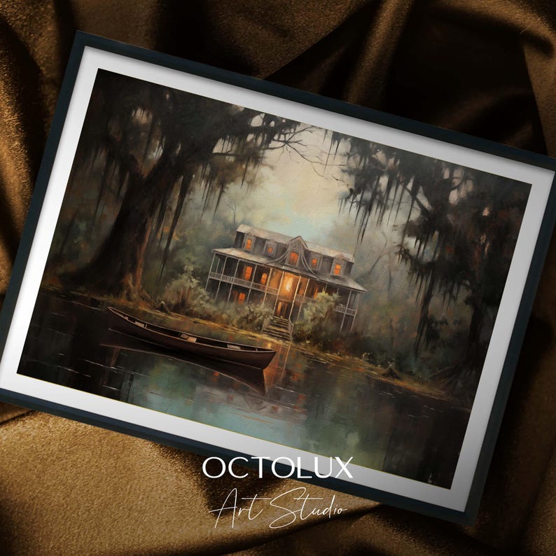 Bayou Lantern House Print: Louisiana Swamp, Southern Gothic Decor ...