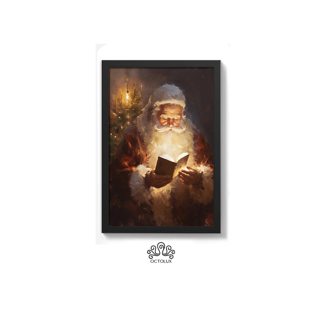 Vintage Style Christmas Print Santa Claus Instant Art Printable Wall ...