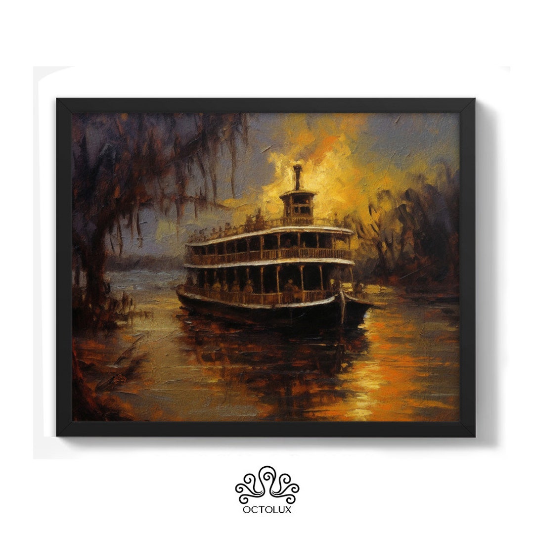 The Haunted Steamboat Scenic Print Instant Art Printable Wall Decor ...