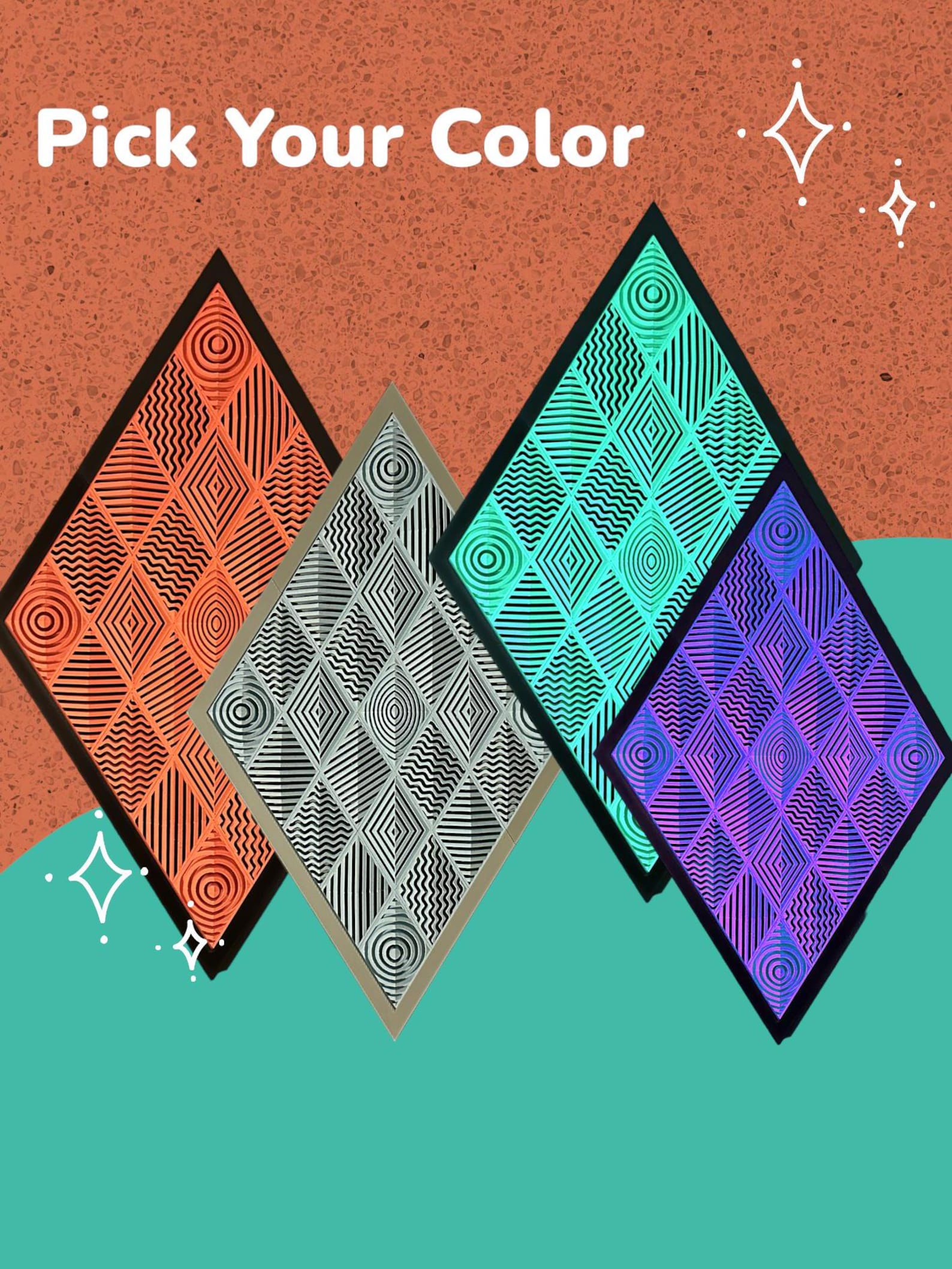 Diamond Acoustic Diffuser Panel: Geometric 3D Printed Sound Dampener - Etsy