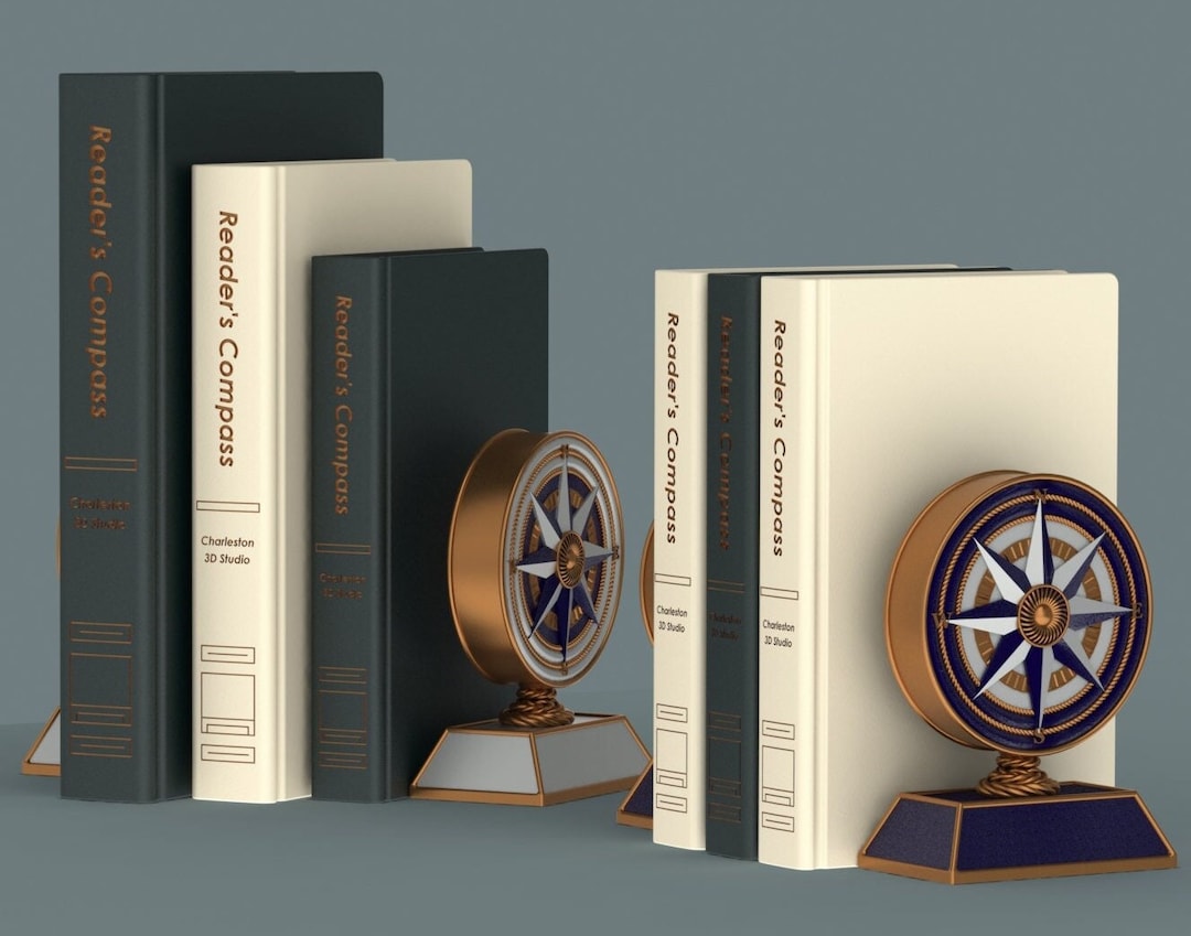 Reader's Compass ~ Bookends ~ 3D Print File - Etsy