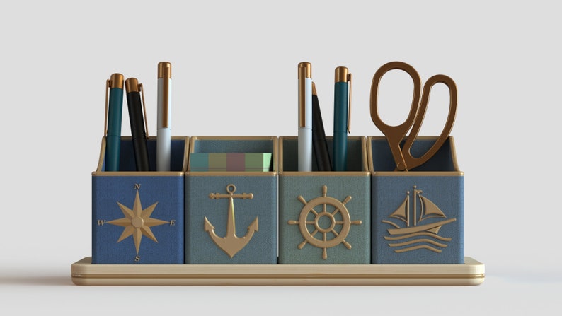 Captain's Cache ~ Desk Organizer ~ 3D Print File - Etsy
