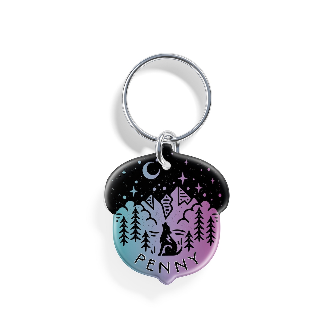 Dog Tags Mountain/ Custom Dog Tag/ Moon Dog Tag/ Adventure Dog/ Custom ...