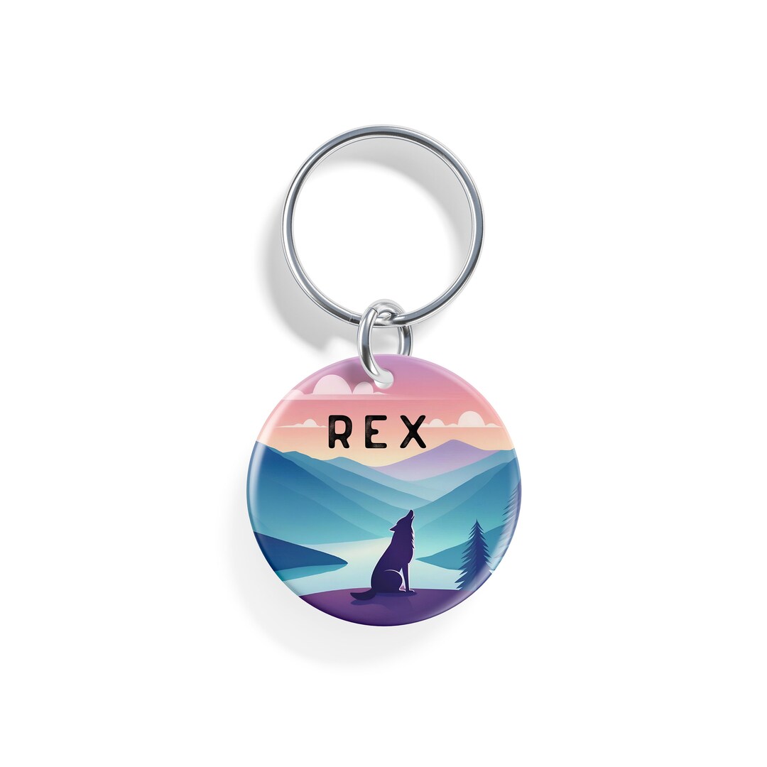 Dog Tags/ Dog Collar Tag Personalized/ Moon Dog Tag/ Adventure Dog ...