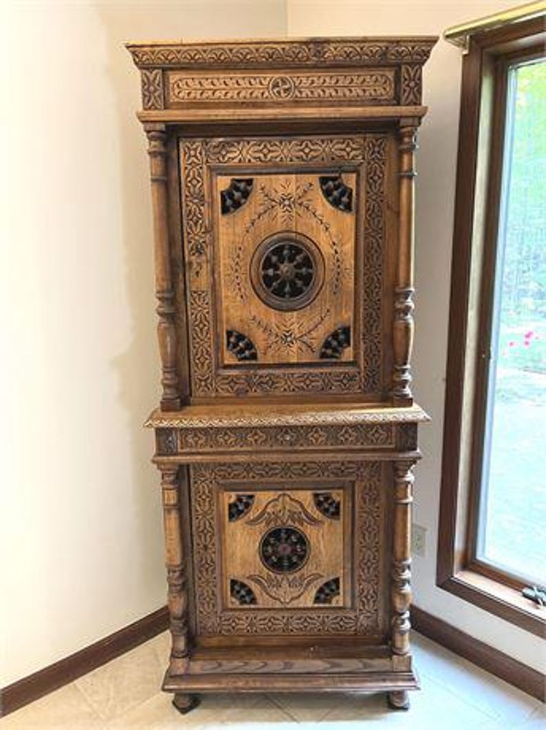 Antique Corner Cabinet - Etsy