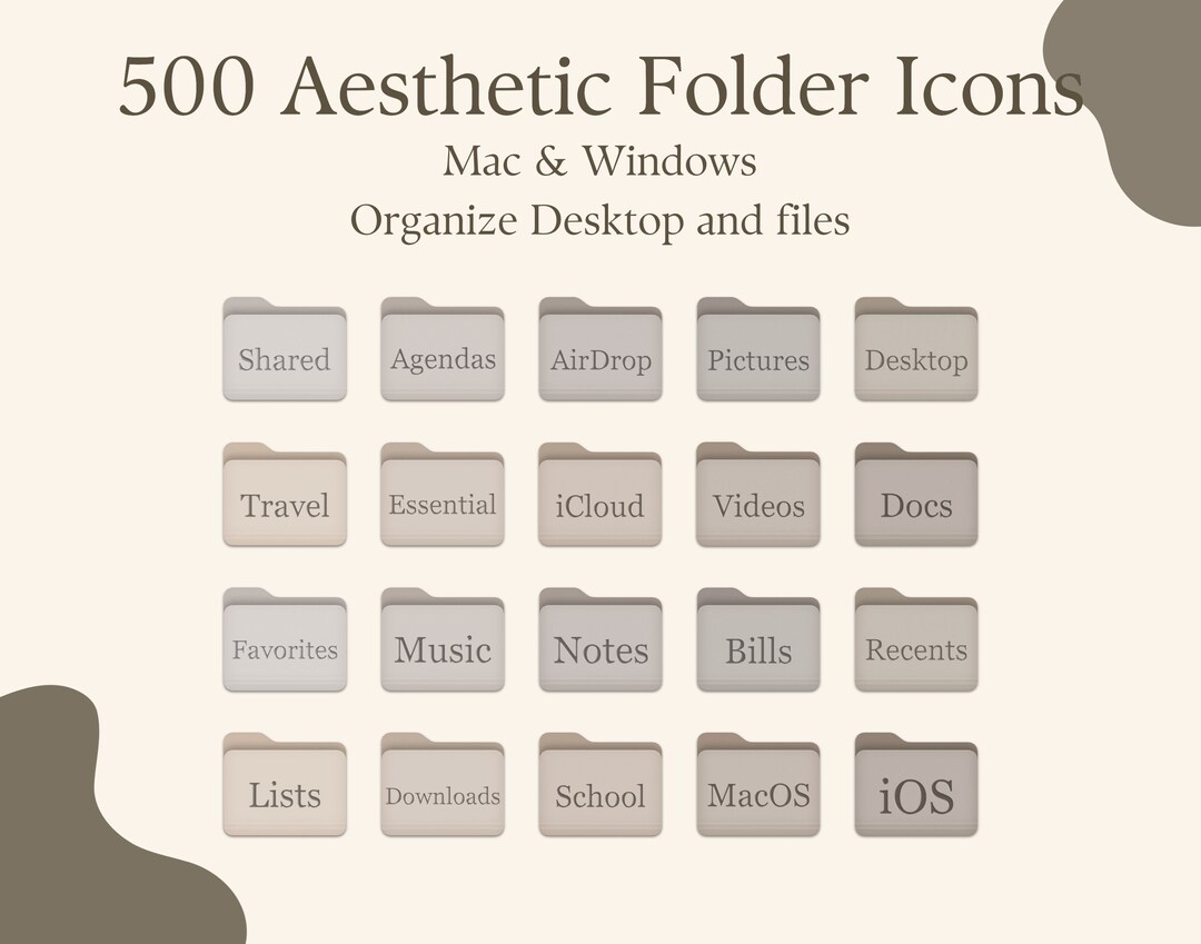 Aesthetic Folder Icons for Mac and Windows - Etsy