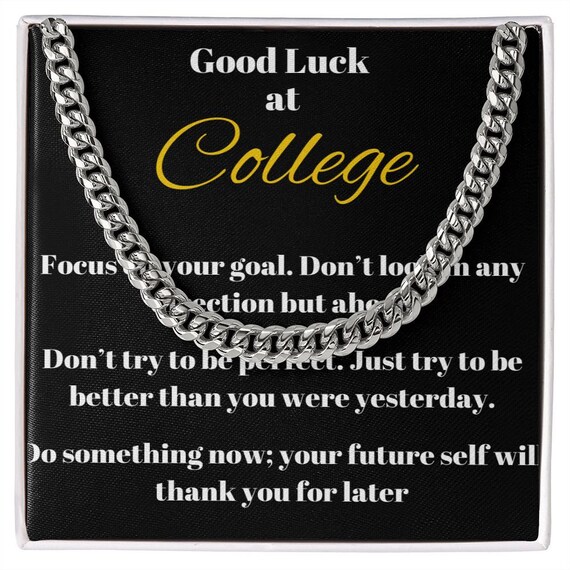 Good Luck at College Cuban Chain - Etsy