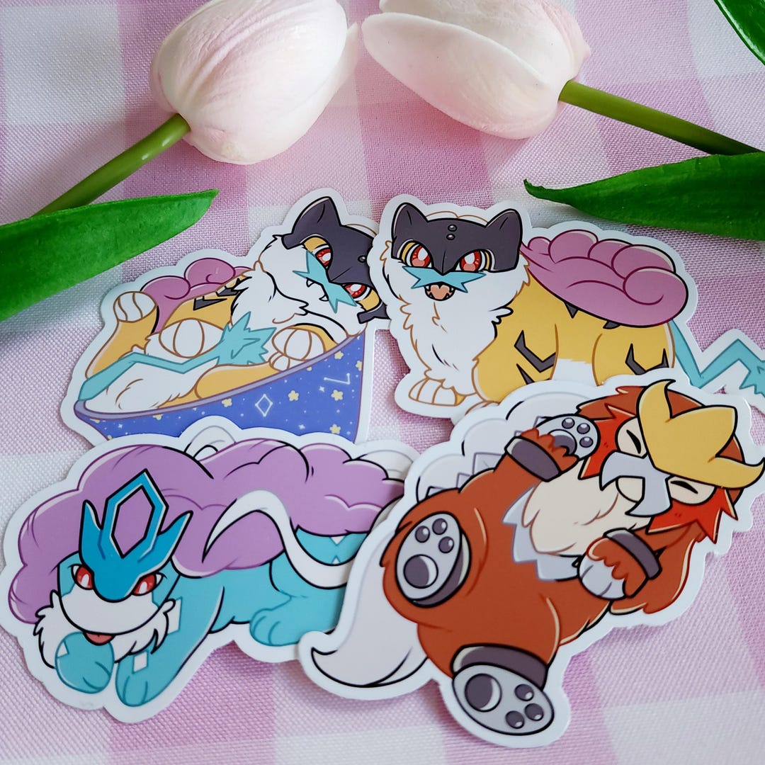 Legendary Cat Beasts • Die Cut Sticker • Pokemon Vinyl Sticker 3" - Etsy