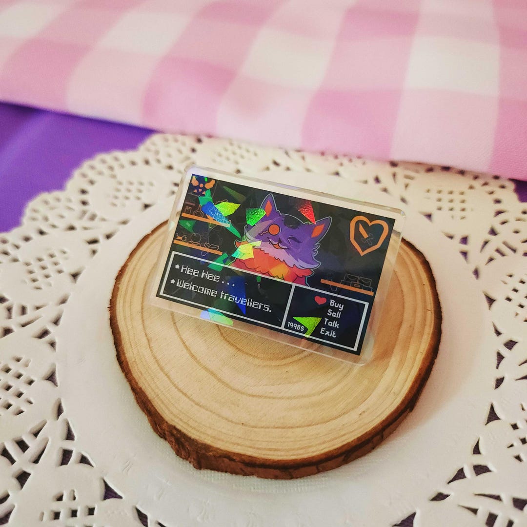 Seam Shop Pin • 2" Broken Glass Holo Pin • Acrylic Pin - Etsy