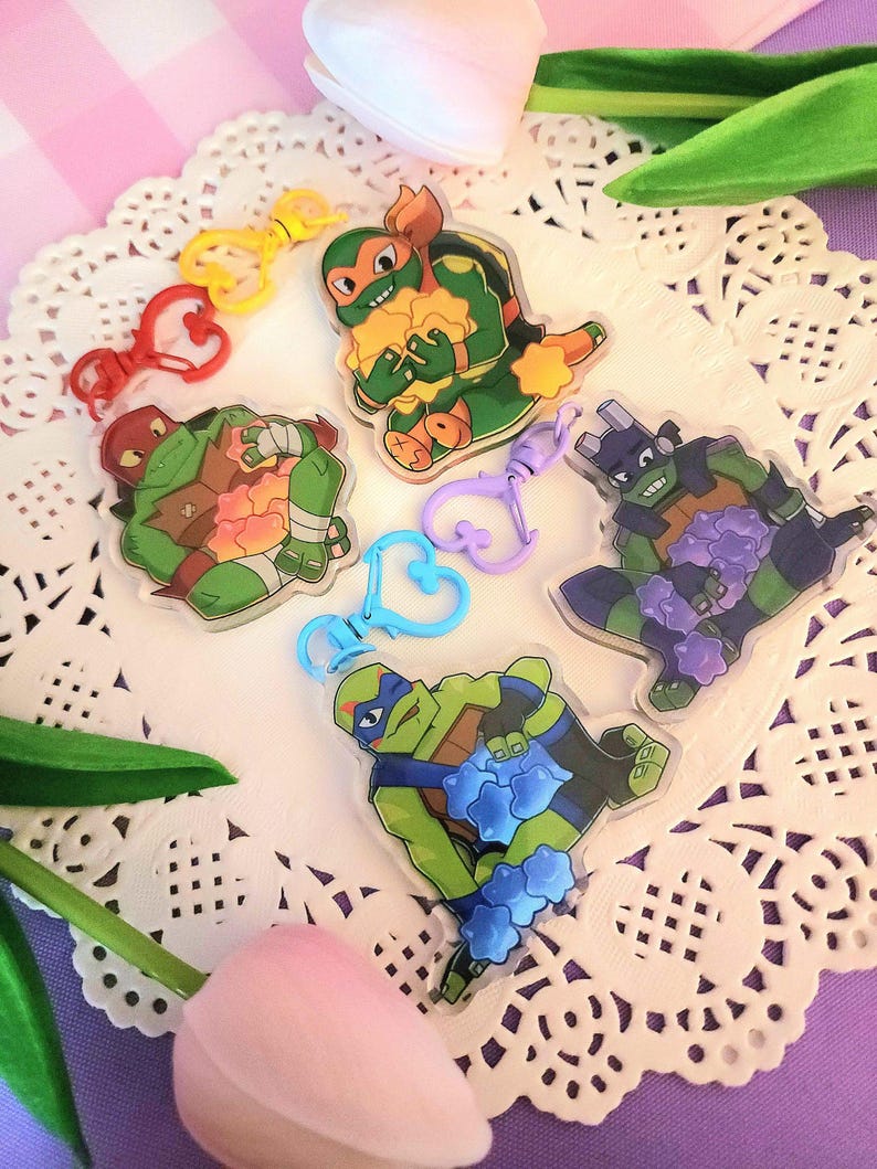 ROTTMNT Star Keychains • 2.5" Epoxy Keychain • Rise TMNT Acrylic ...