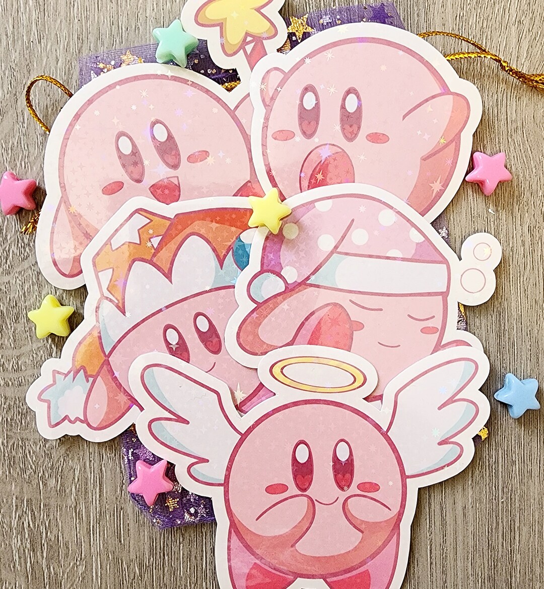 Kirby Copy Ability • Holographic Kirby Sticker • 3' Vinyl Stickers ...