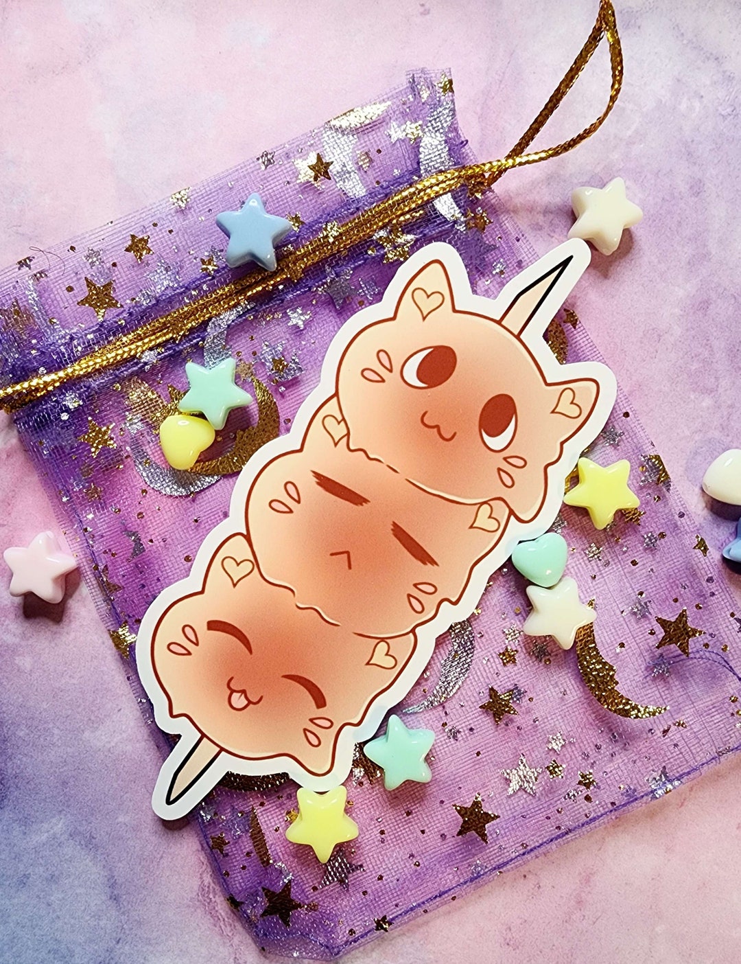 Dango Cat Sticker 3' Cute Vinyl Sticker Food Sticker Vinyl Sticker ...