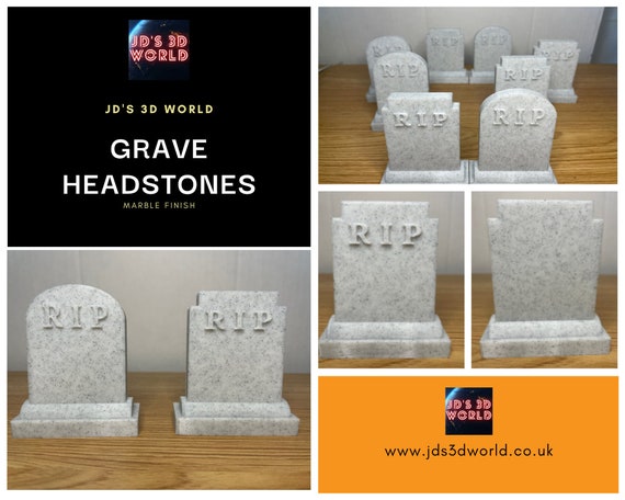 Grave Headstones in Marble Stone Finish Pack of 2 - Etsy