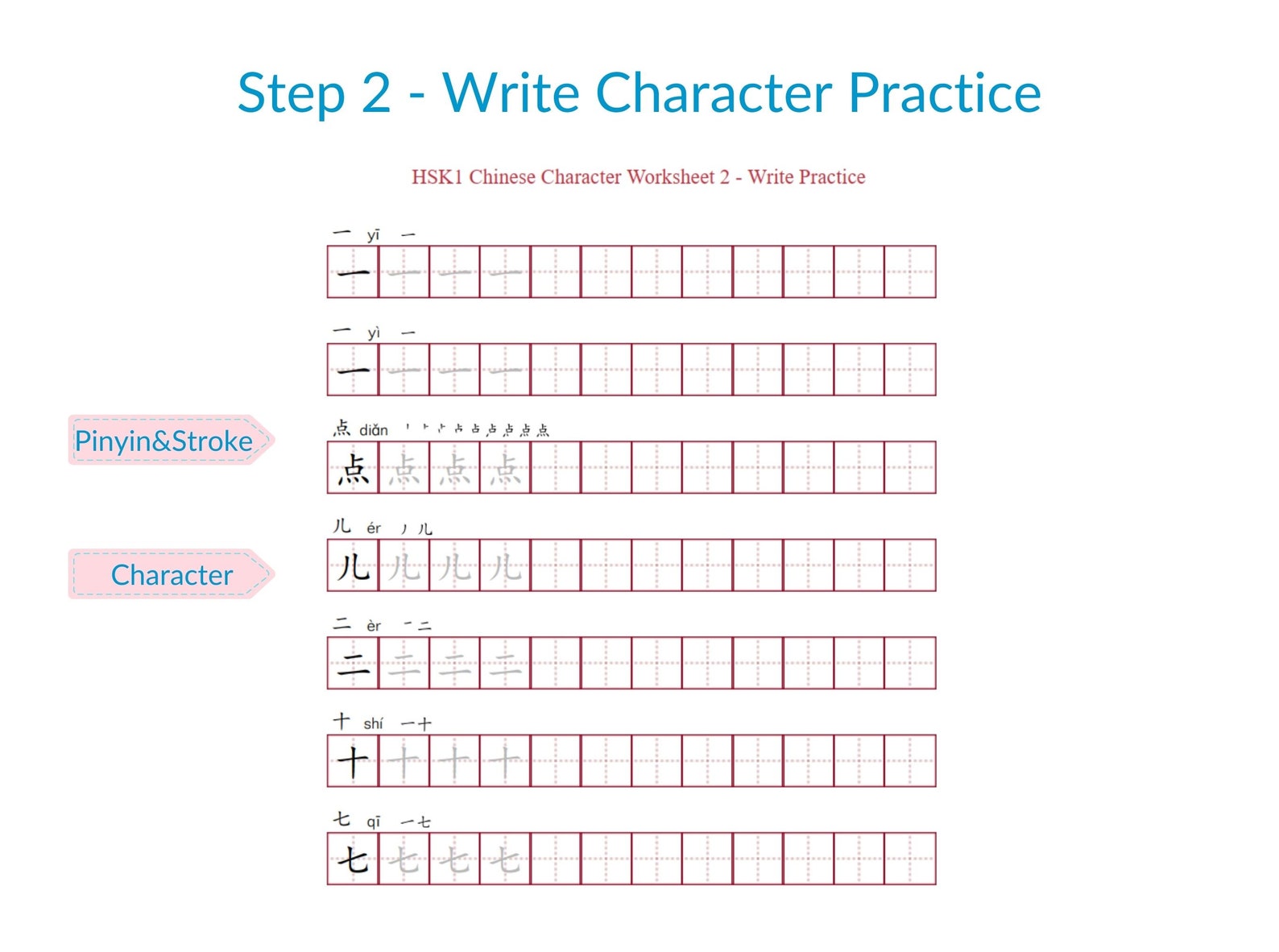 HSK1 Chinese Character Worksheet - Learn Writing Chinese Characters ...