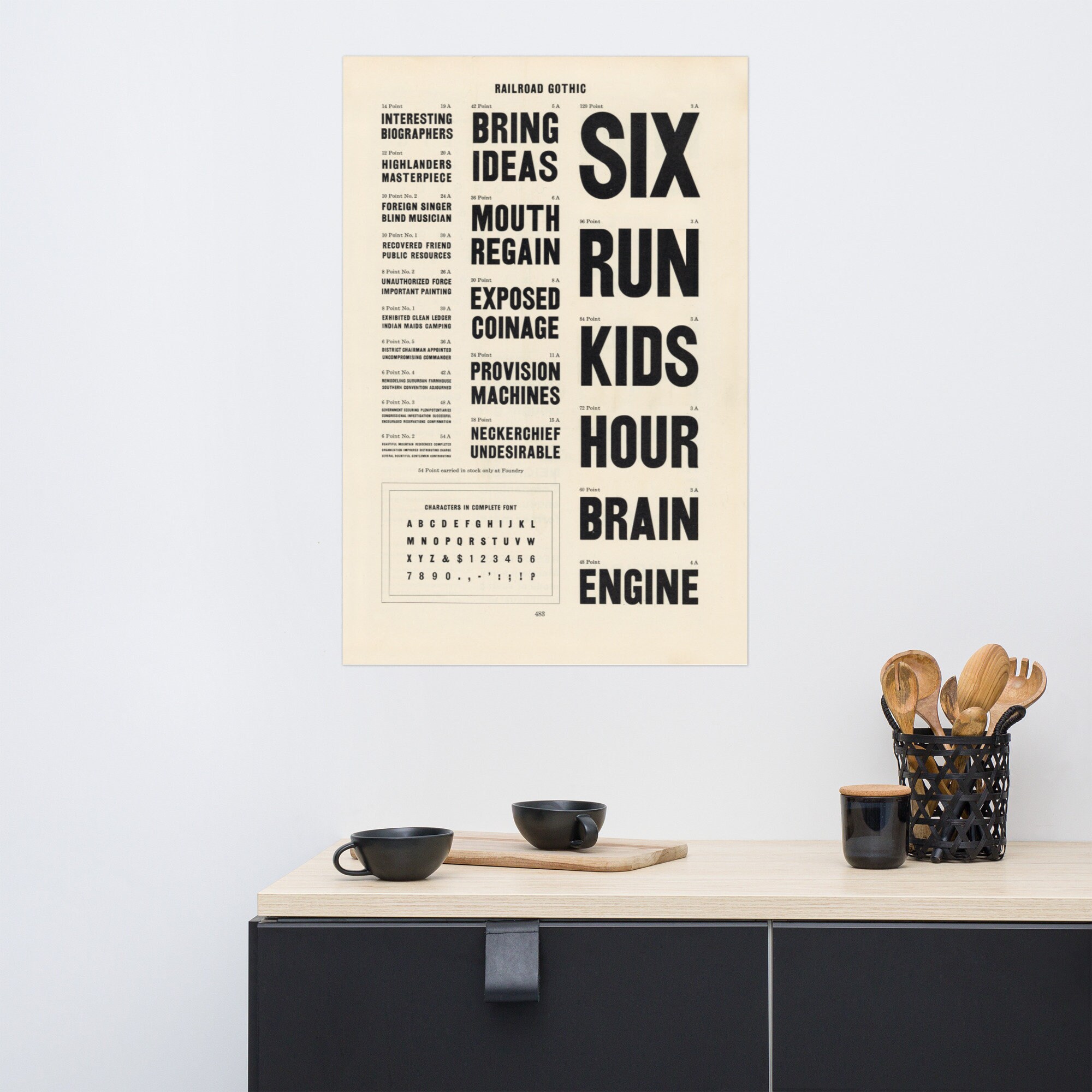 Vintage Type Specimen Poster, Railroad Gothic - Etsy