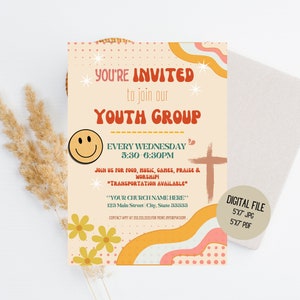 Retro Youth Group Invitation Teen Class Flyer Church Kids - Etsy