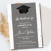 She Mastered It Graduation Party Invitation, Masters Degree, Elegant ...