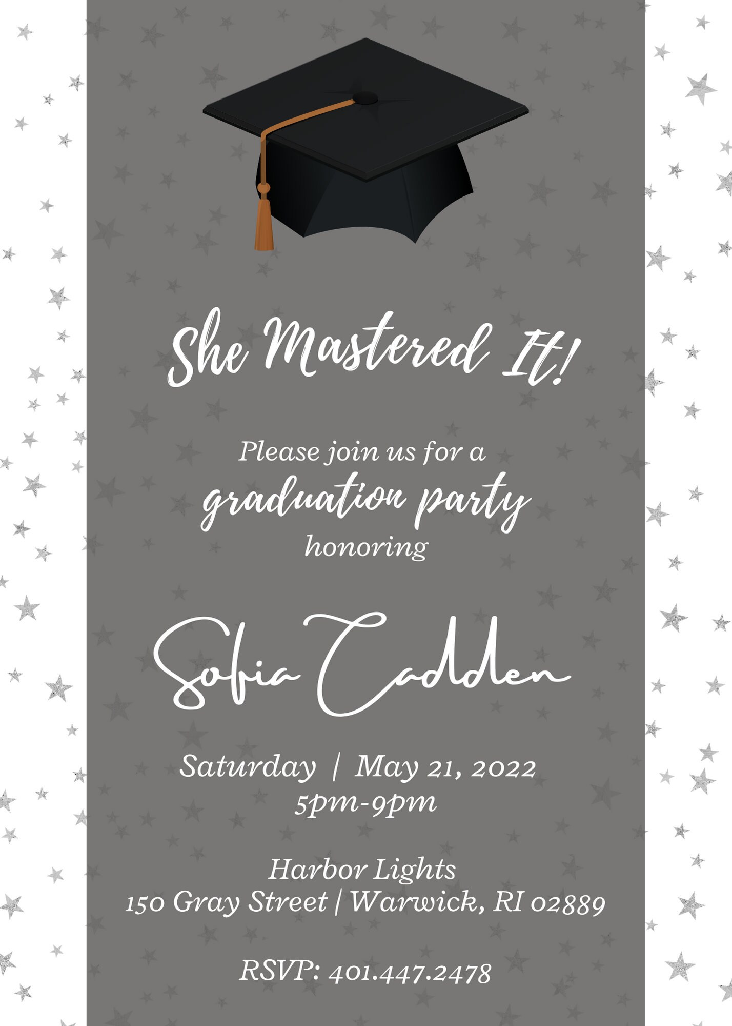 She Mastered It Graduation Party Invitation Masters Degree - Etsy