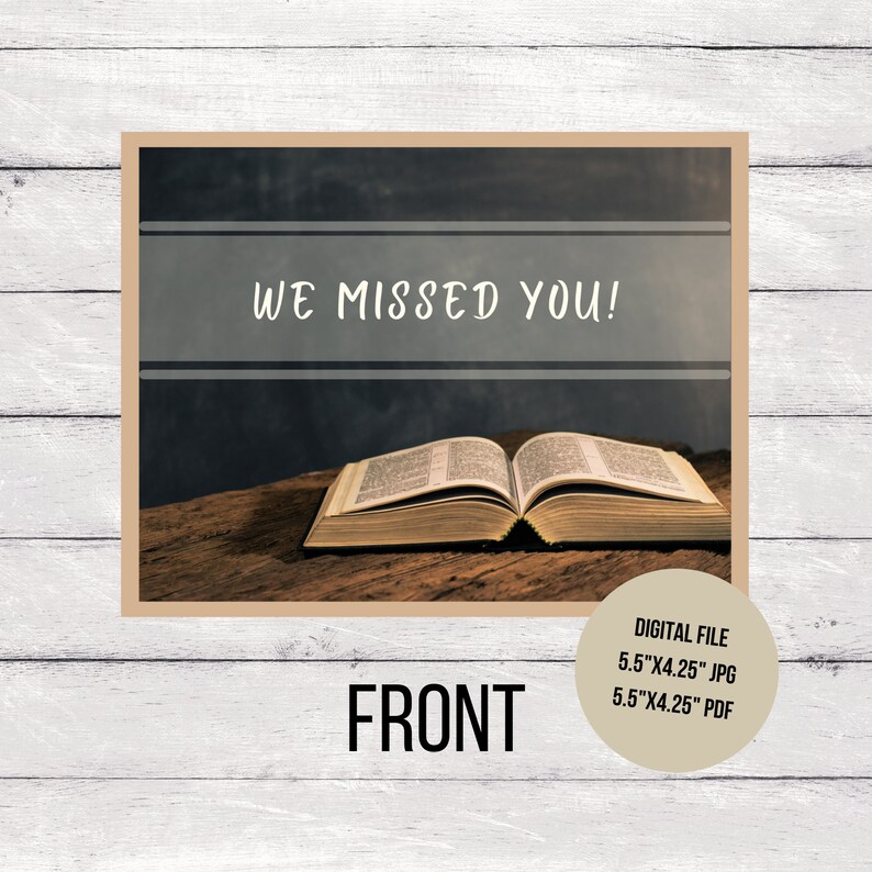 Church Outreach Postcard, We Missed You Card, Church Supplies ...