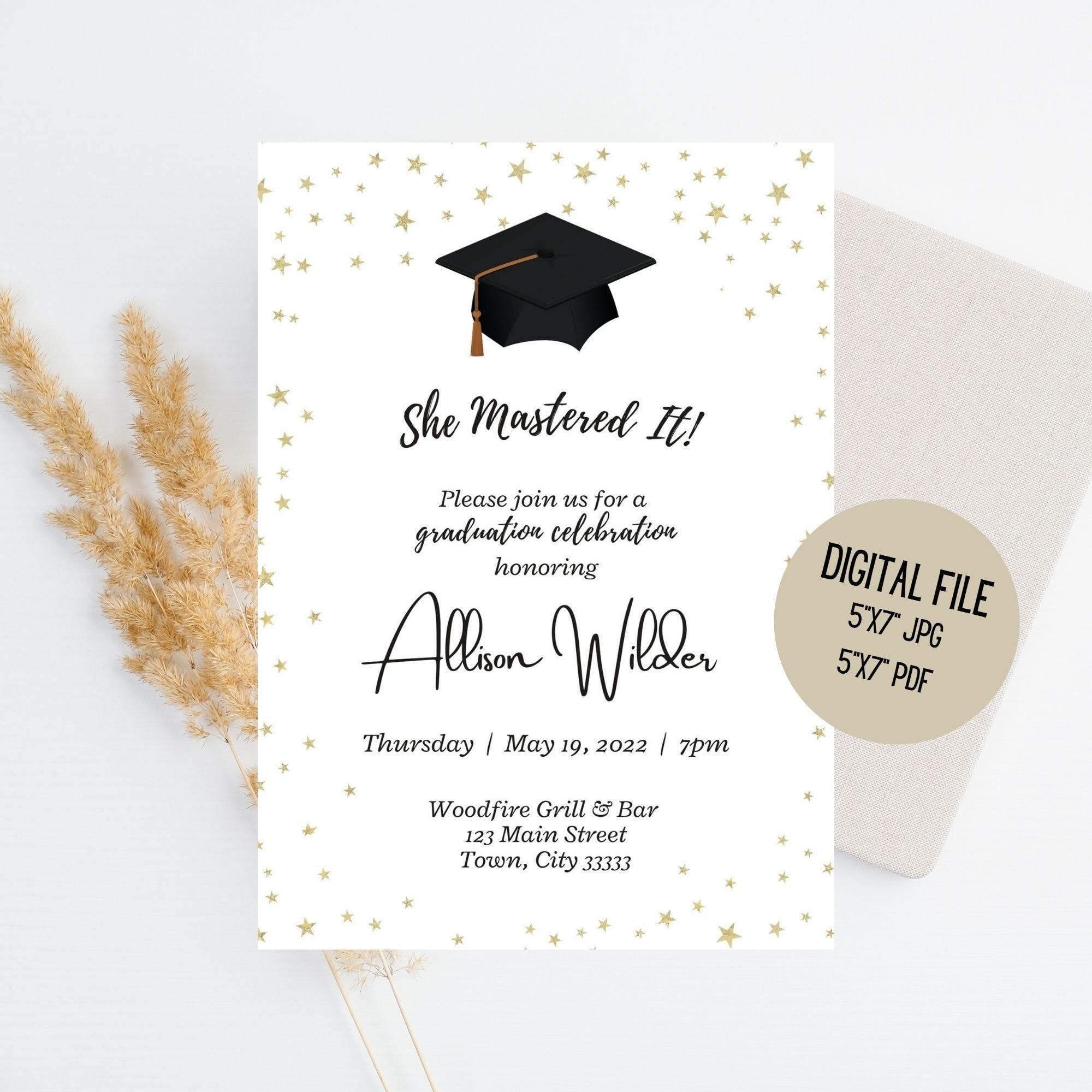 Masters Graduation Invitation Samples Graduation Announcement Template