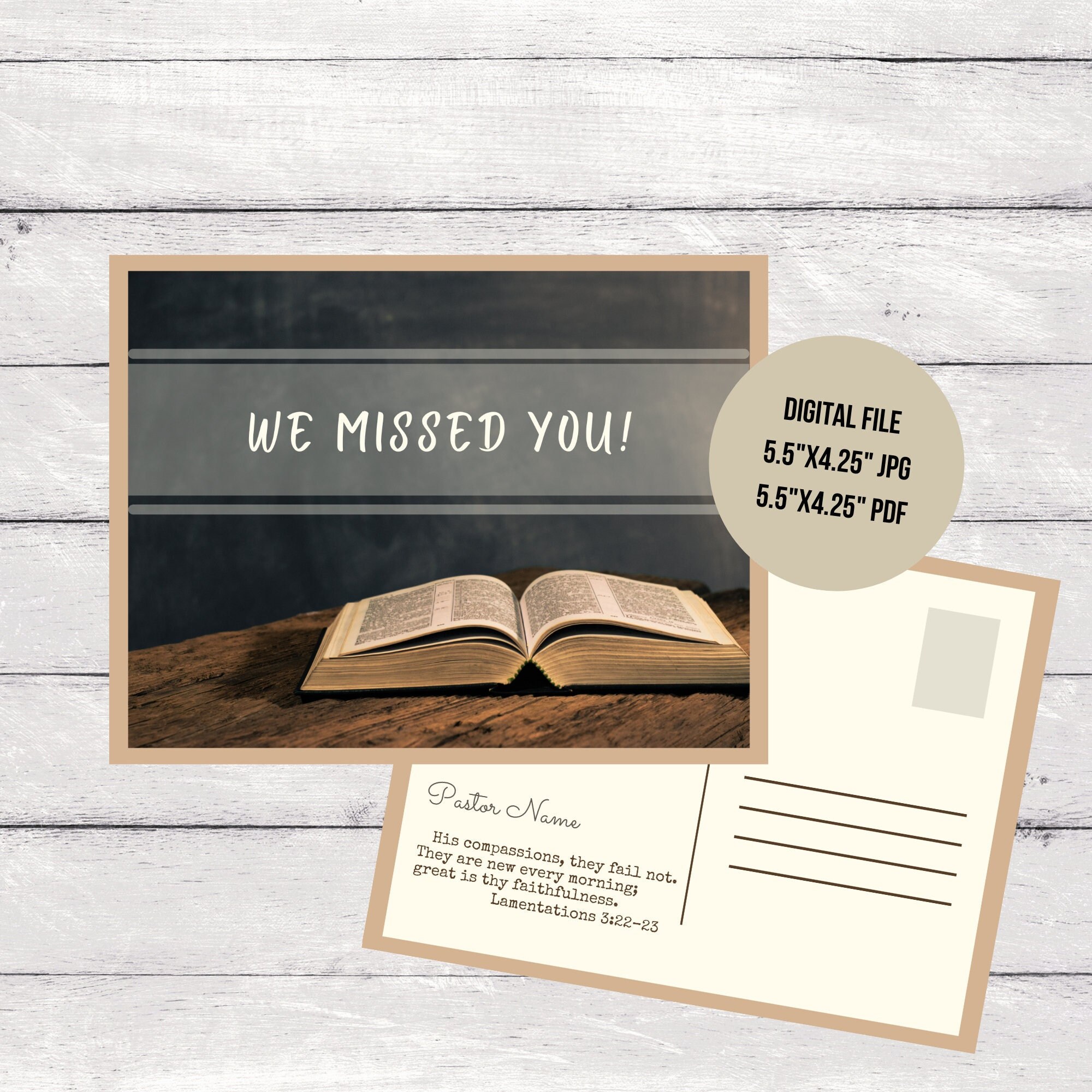 Church Outreach Postcard, We Missed You Card, Church Supplies ...