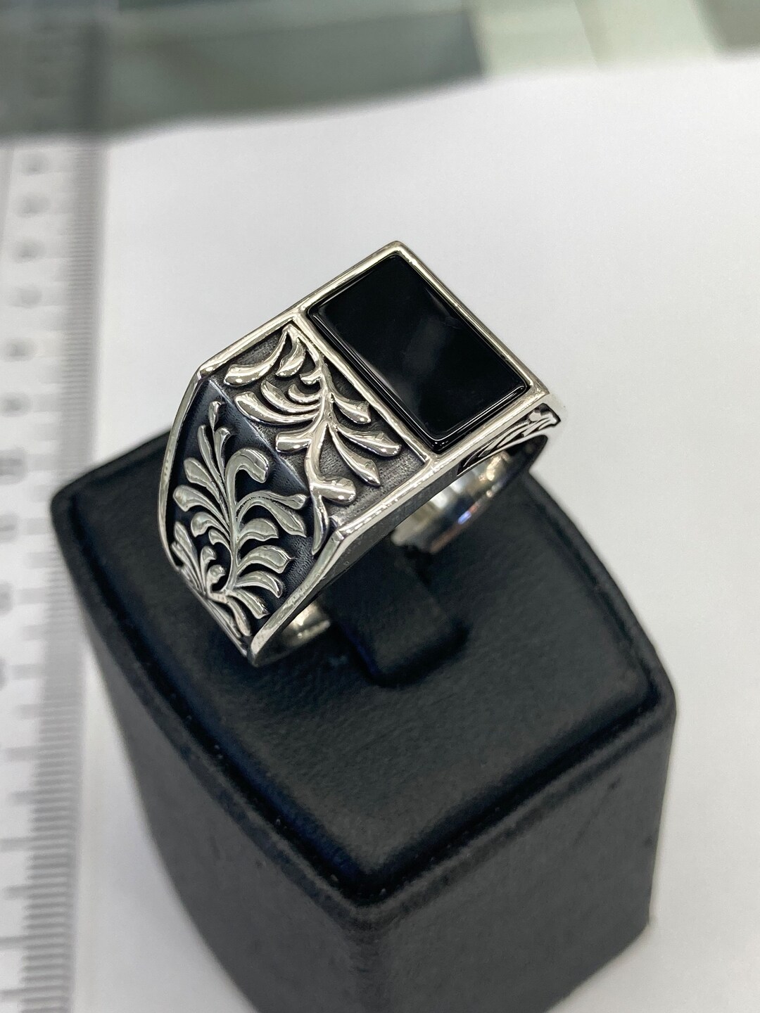 Black Stone Ring - Etsy