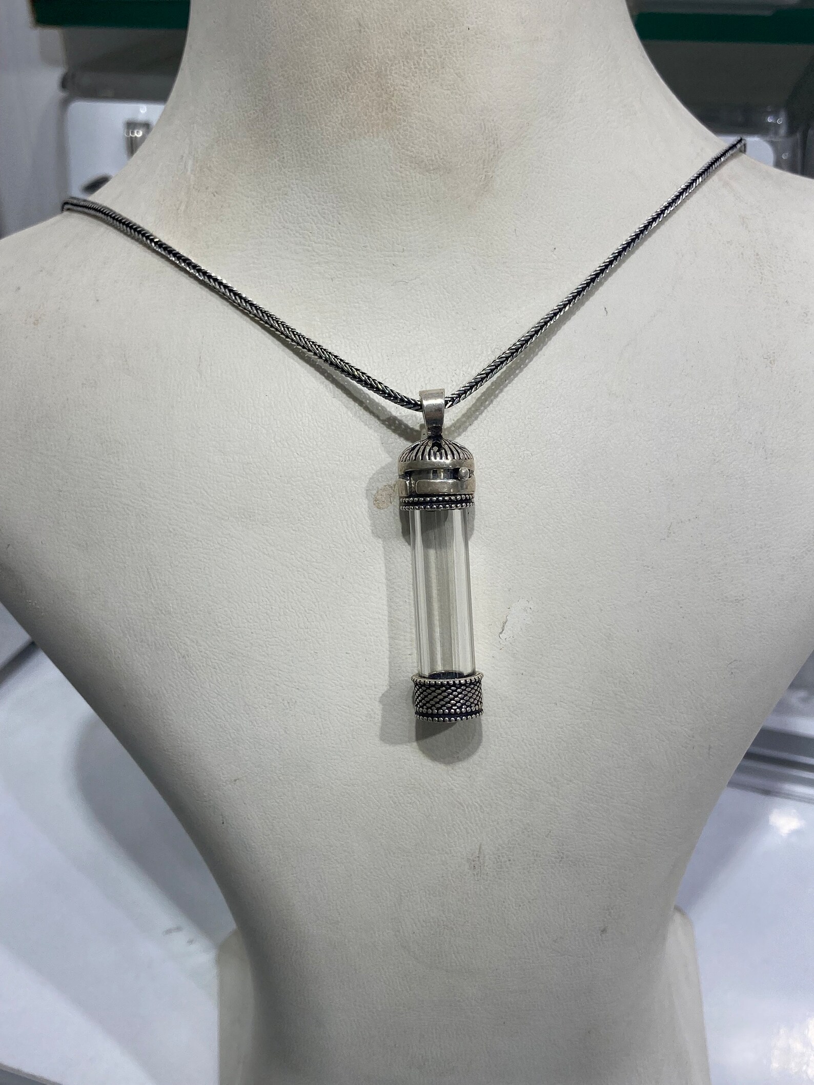 Silver Capsule Necklace - Etsy