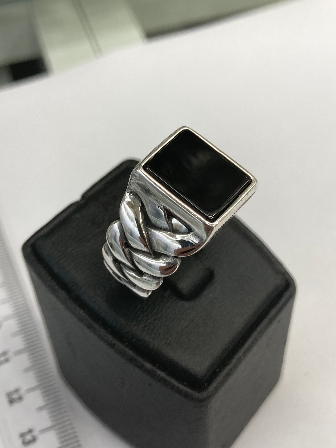 Black Stone Men's Ring - Etsy