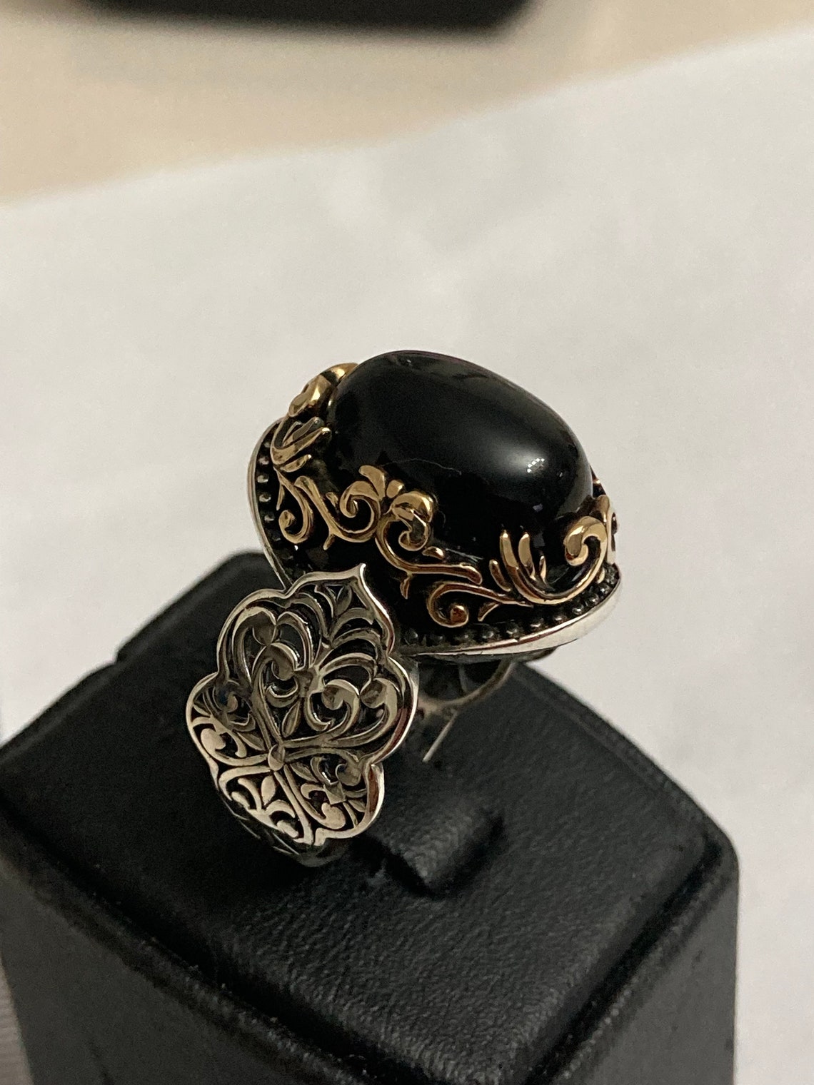 Black Stone Men's Ring - Etsy