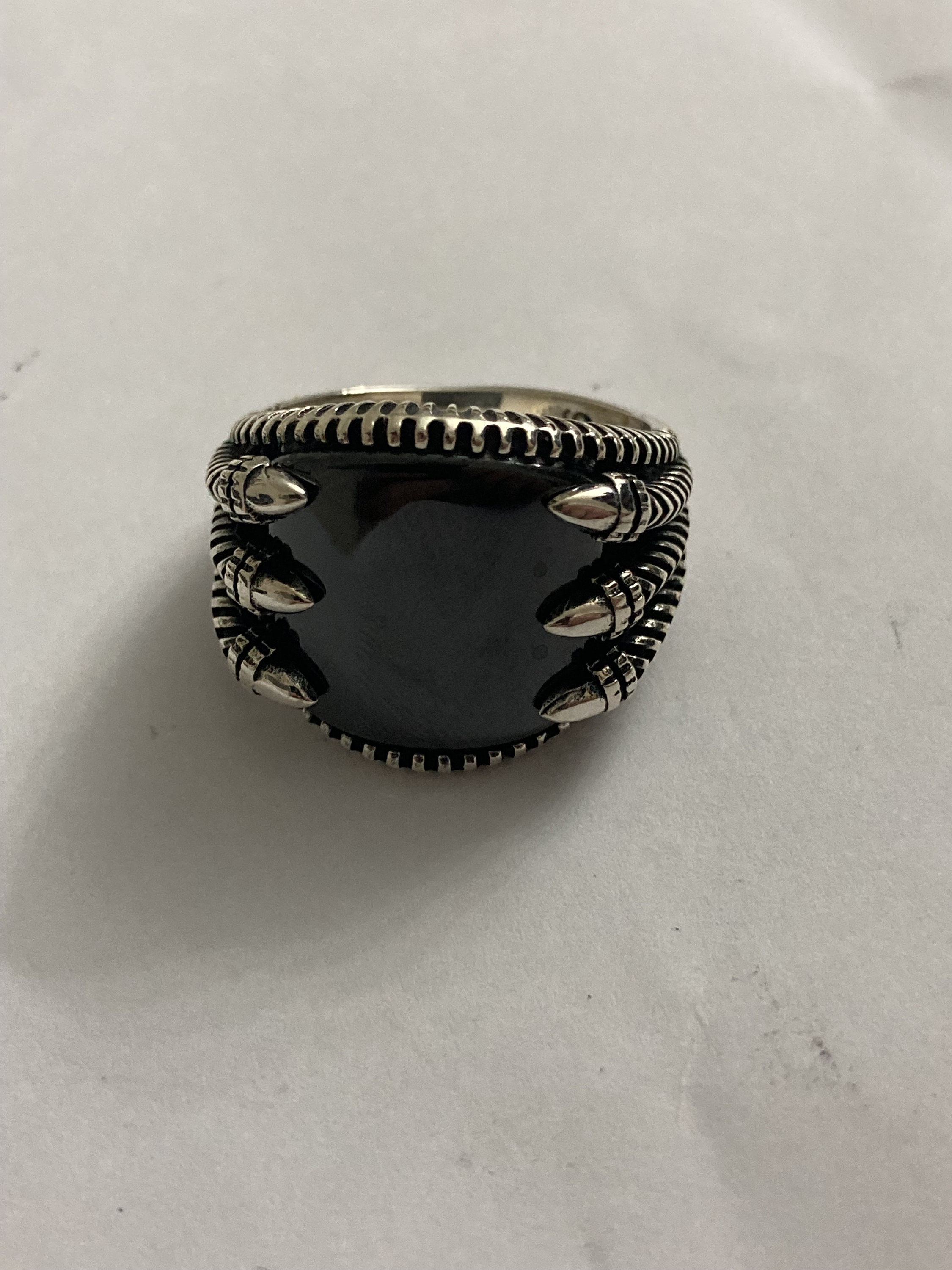 Black Stone Clawed Men's Ring - Etsy