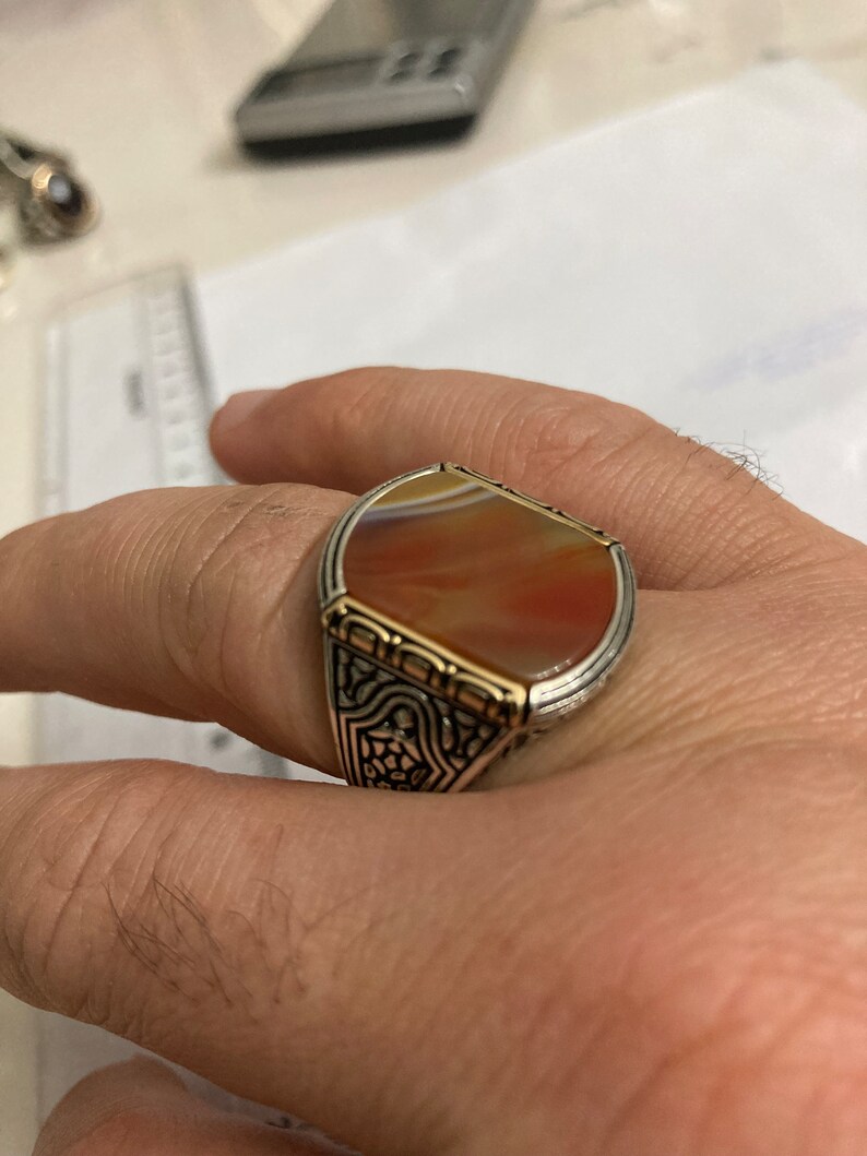 Agate Stone Ring - Etsy