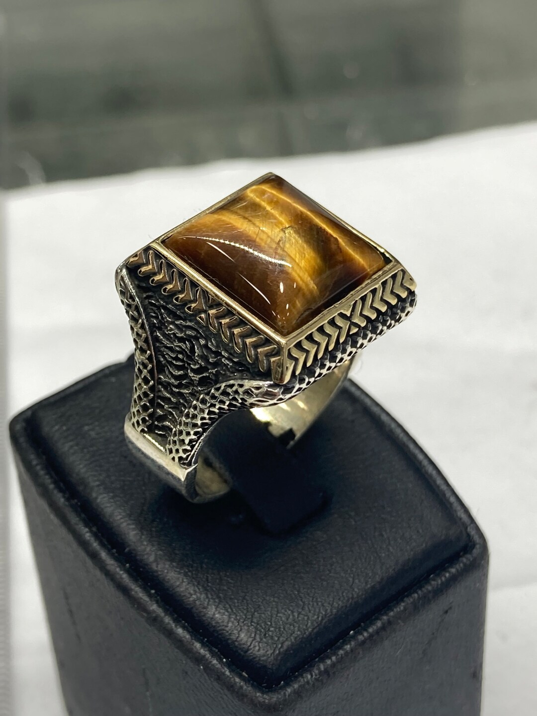 Tiger Eye Stone Ring - Etsy