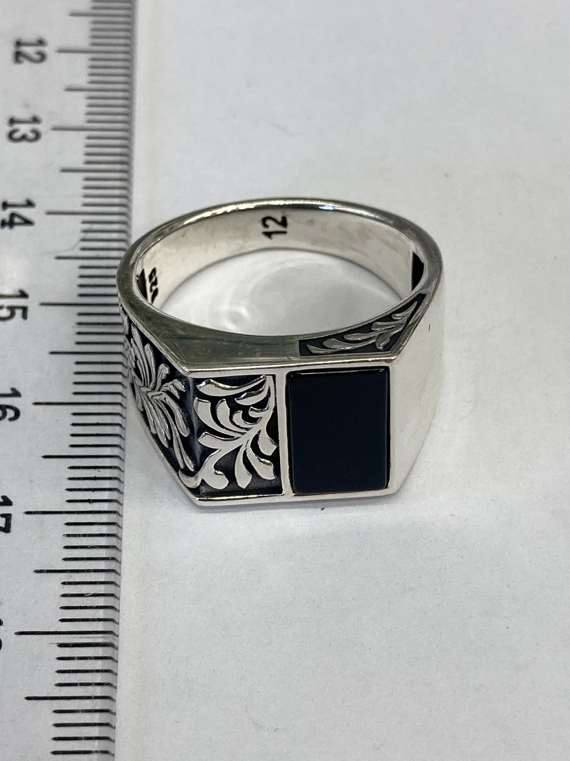 Black Stone Ring - Etsy