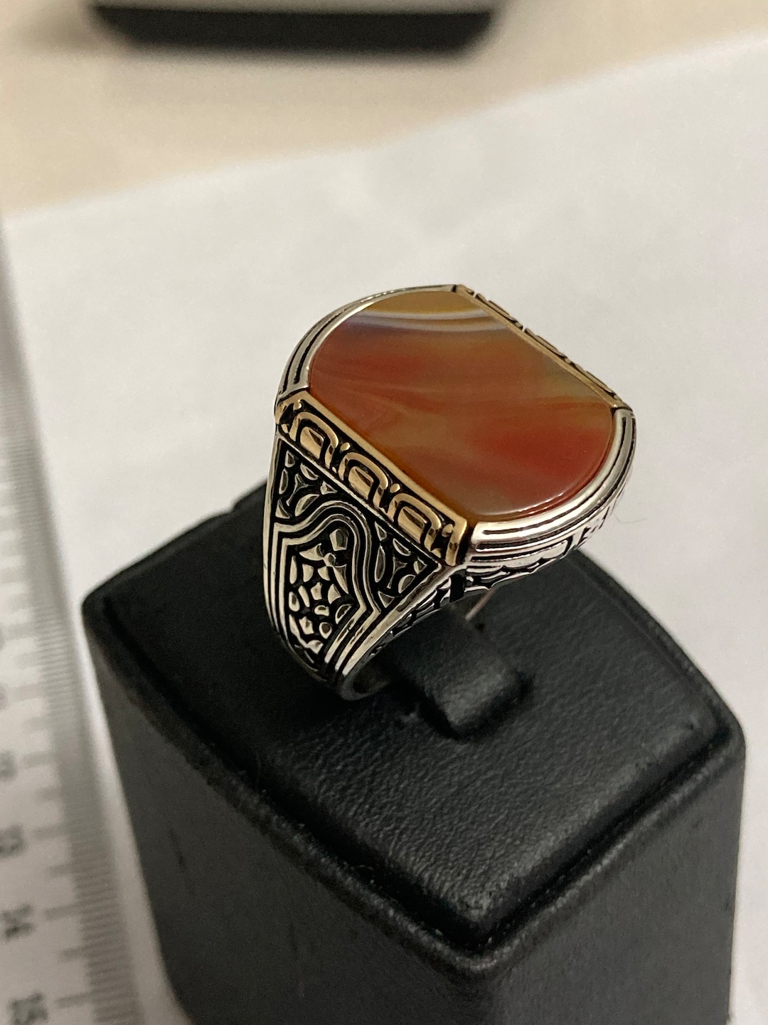 Agate Stone Ring - Etsy