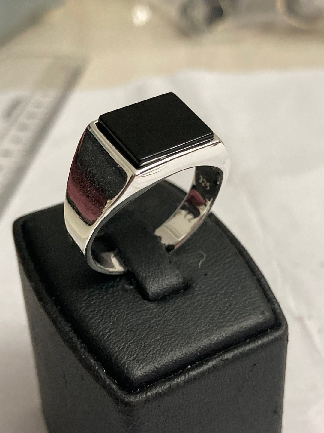 Black Stone Men's Ring - Etsy